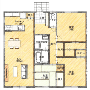 平屋プラン27.6 3LDK | KIRIN HOUSE｜平屋780万～ローコスト住宅を山口県で建てるなら