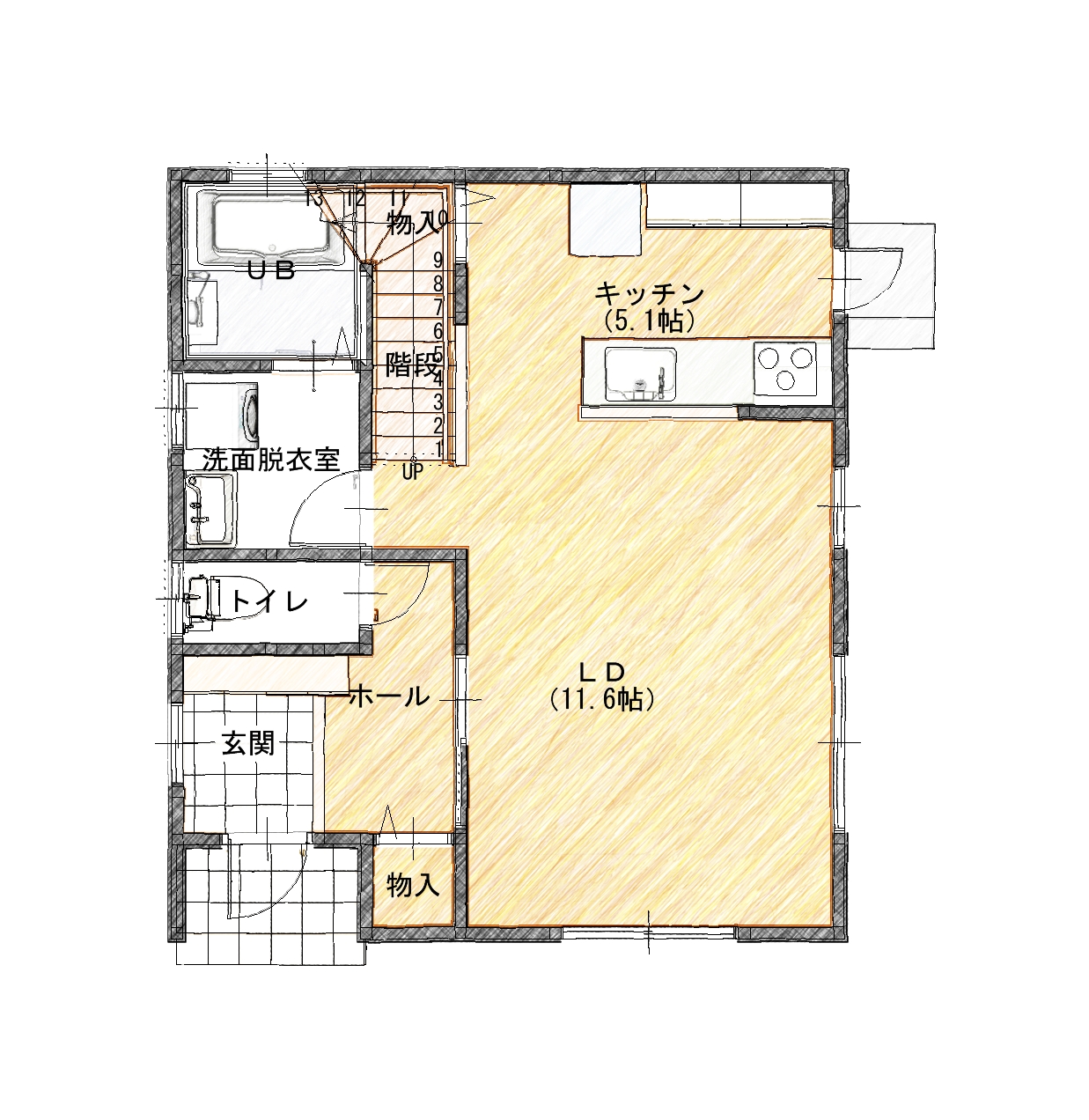 S29.7-2F | 完全自由設計｜KIRIN HOUSE 山口で平屋と2階が完全自由設計で企画住宅と変わらない価格で建てる